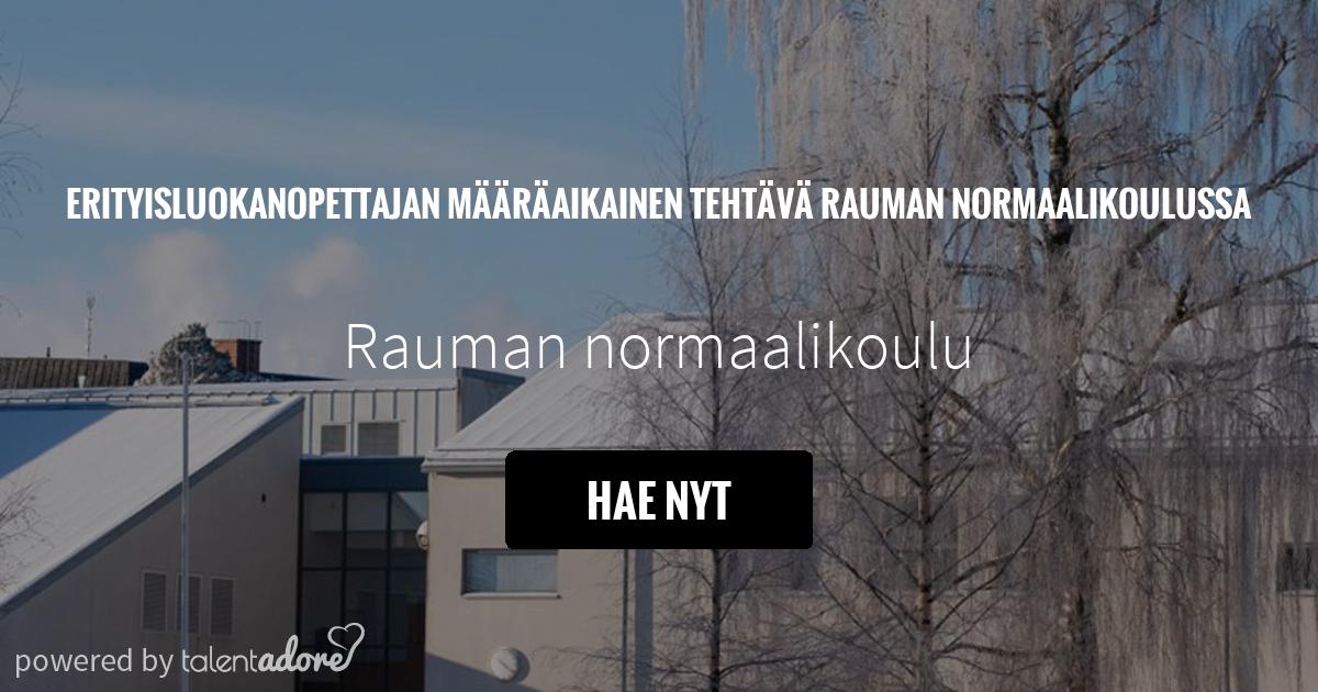 Erityisluokanopettajan määräaikainen tehtävä Rauman normaalikoulussa ...