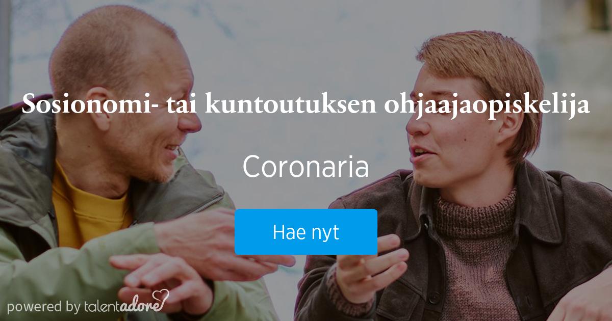 Sosionomi- tai kuntoutuksen ohjaajaopiskelija | Coronaria