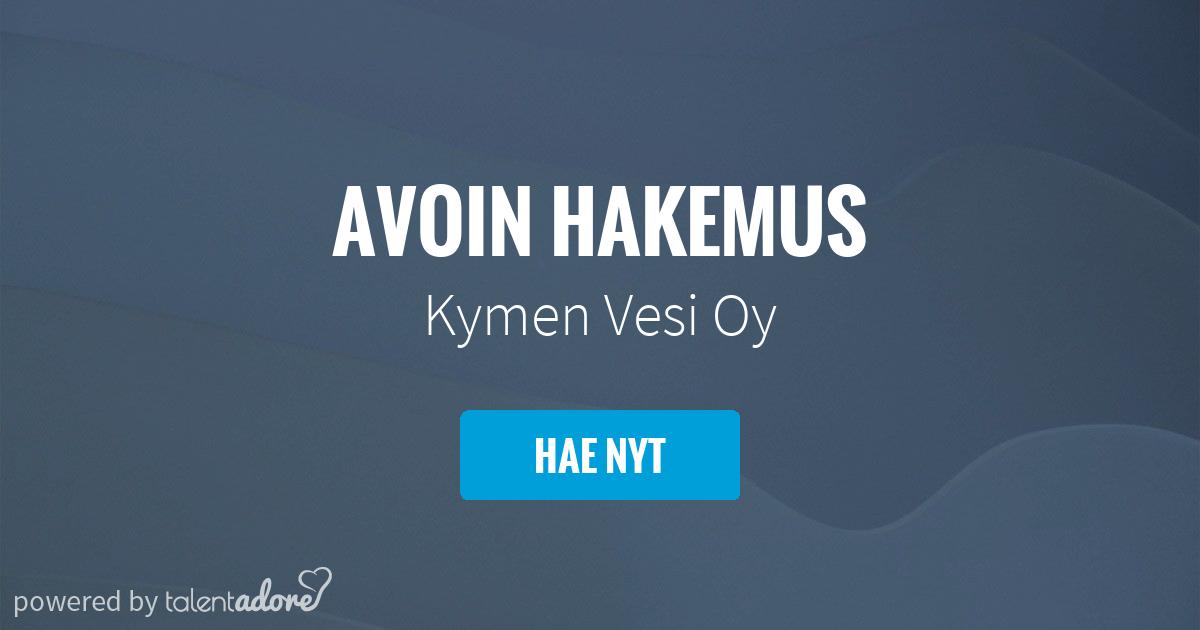 Avoin hakemus | Kymen Vesi Oy